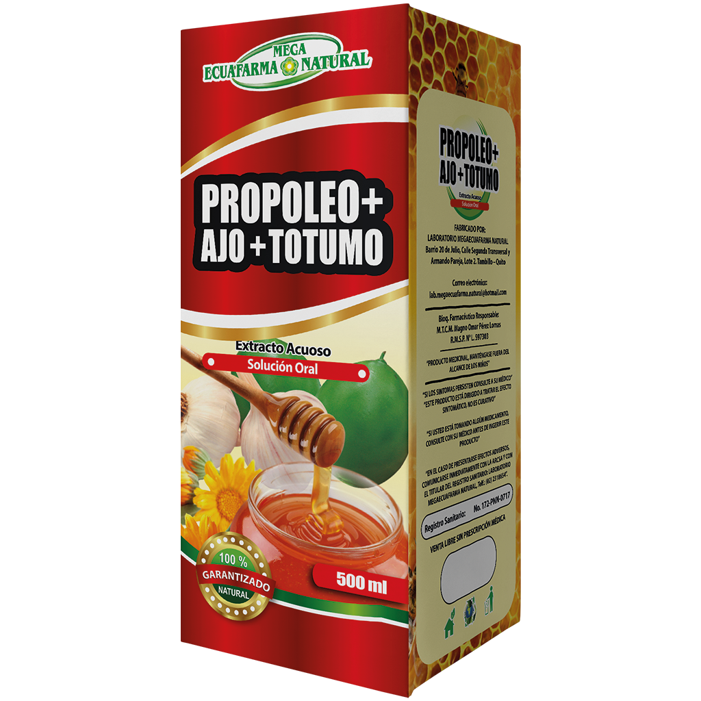 PROPOLEO+AJO+TOTUMO SOLUCIÓN ORAL 500 ML MEGAECUAFARMA NATURAL | El Arbolito